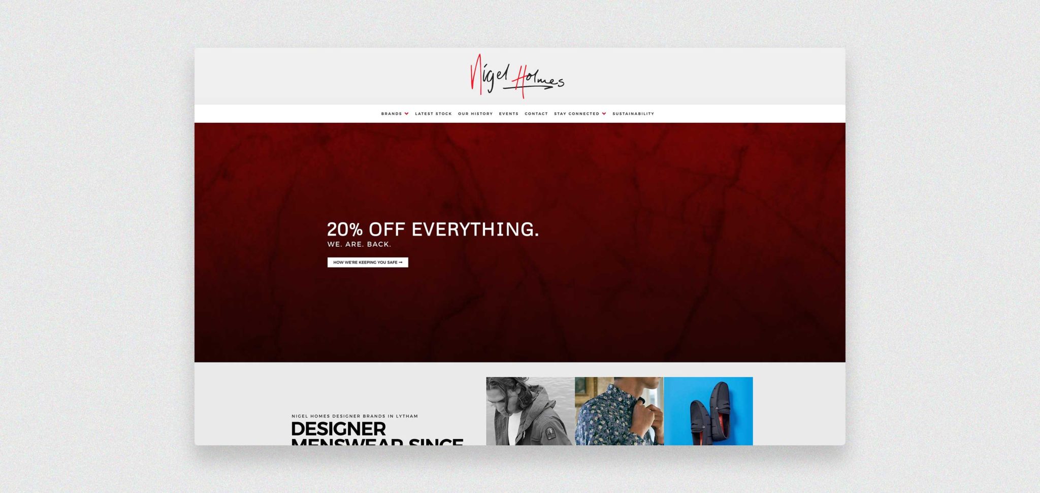 Nigel Holmes Menswear | Web Design | Our Work | Black Tiger Creative